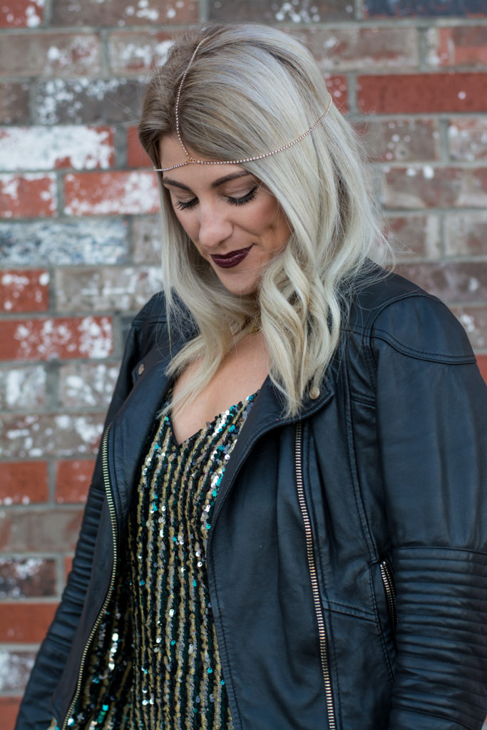 A Sequin Dress + Leather Jacket for Take 5. | Le Stylo Rouge