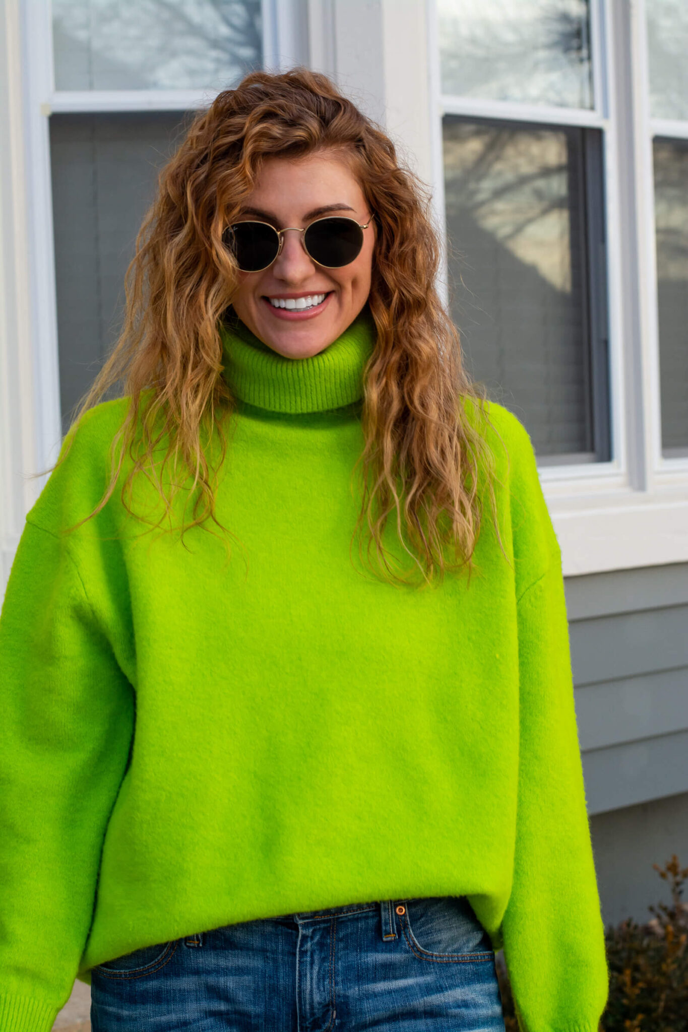 Neon Green Sweater and Plaid Platforms for Early Spring. | LSR